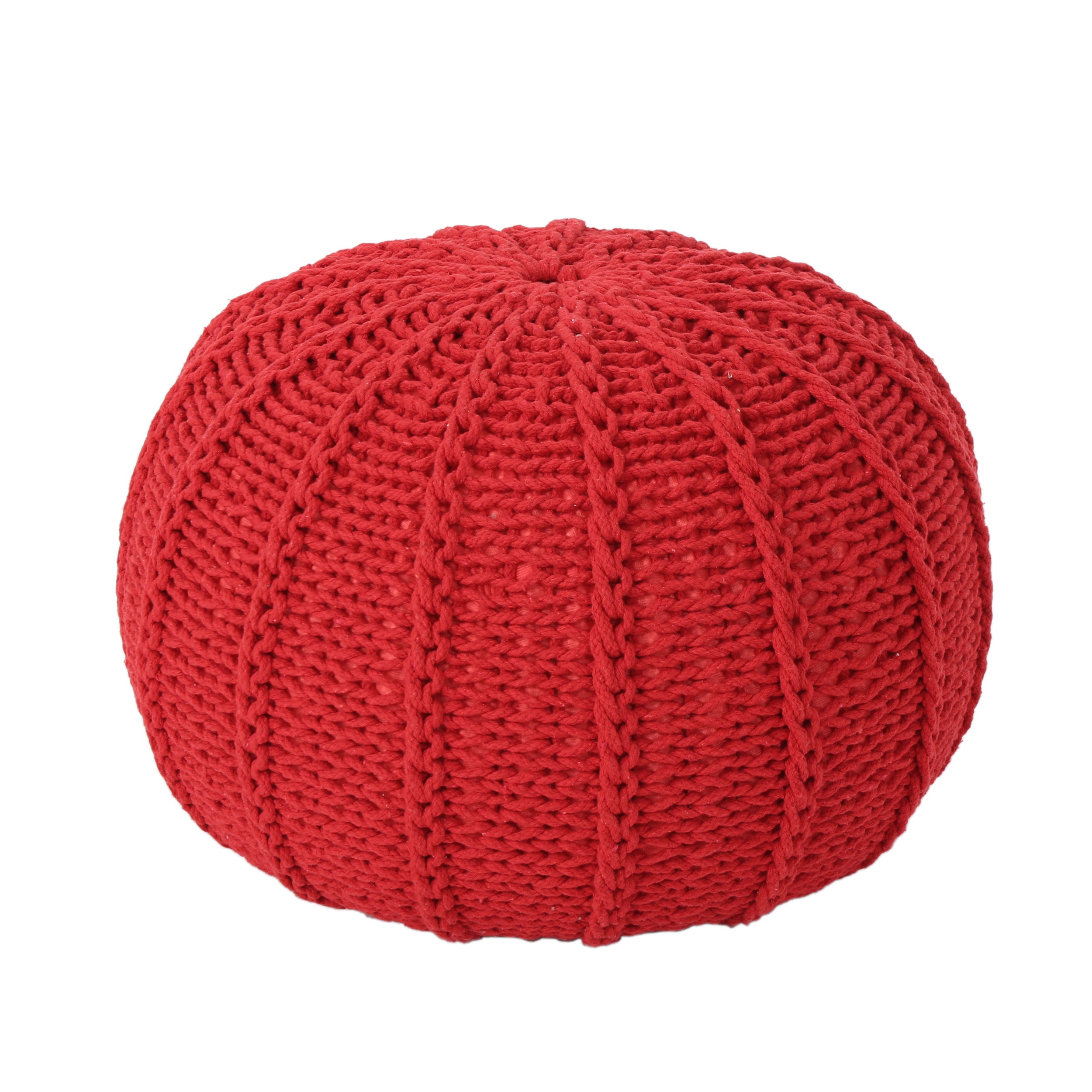 Corisande Knitted Cotton Pouf – Loft Furniture Hub